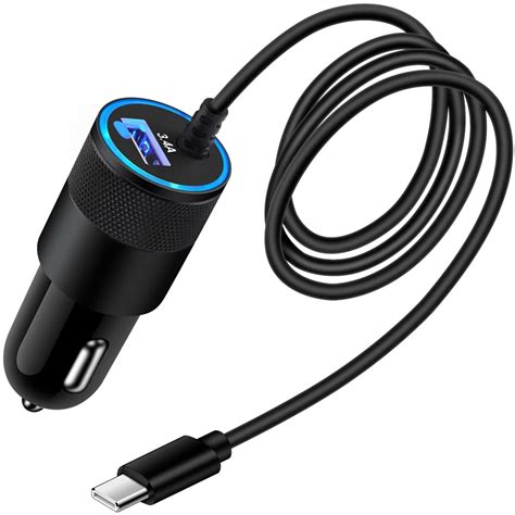 Usb C Car Charger Fivebox A Fast Charging Car Charger Adapter With Ft Type C Cable Car Phone