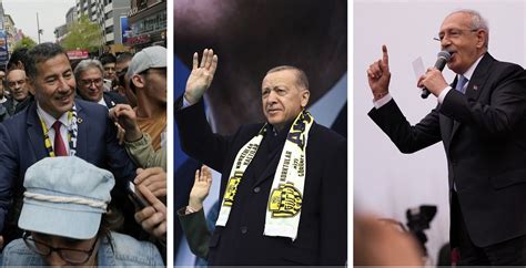 Тримата кандидати за президентския пост настоящият държавен глава Реджеп Тайип Ердоган от