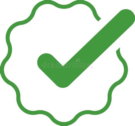 Green Check Mark Tick Verification Icon Symbol Vector Certified Checkmark Badge Stock Vector