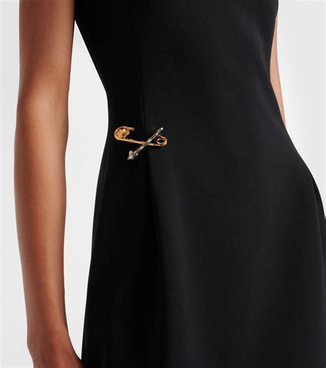 Safety Pin Cady Midi Dress In Black Versace Mytheresa