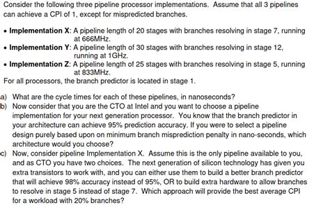 Solved Consider The Following Three Pipeline Processor