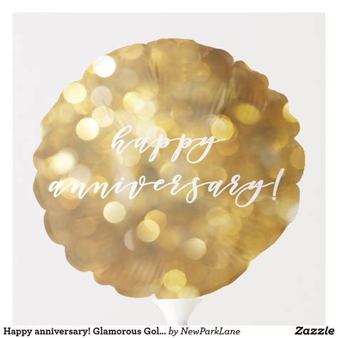Happy Anniversary Glamorous Gold Sparkles Balloon Happy Anniversary