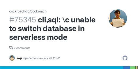 Clisql C Unable To Switch Database In Serverless Mode · Issue 75345 · Cockroachdbcockroach