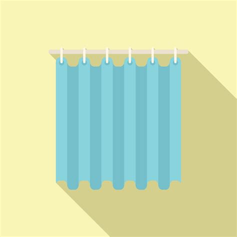 Cute Shower Curtain Icon Flat Vector Bathroom Design 15157824 Vector