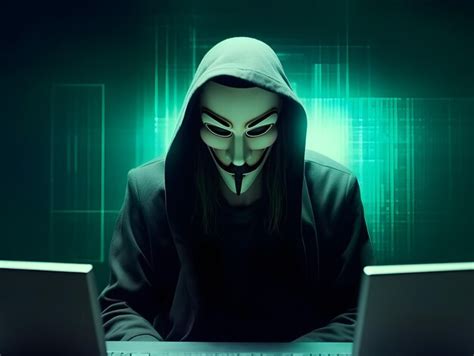 Premium Ai Image Anonymous Hacker Using Computer Concept Of Dark Web Cybercrime Cyberattackxa