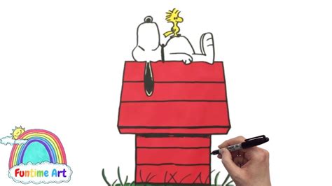 How To Draw And Colour In Snoopy And Woodstock Stepbystep Drawing