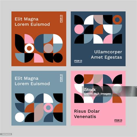 추상적인 기하학적 그래픽이 있는 정사각형 그래픽 디자인 템플릿 올리버 시스템 Ipsumco 시리즈 기하 도형에 대한 스톡 벡터