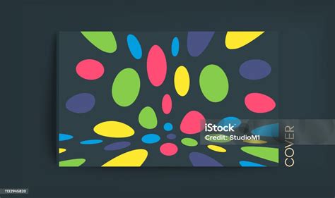표지 디자인 서식 파일입니다 컬러 서클 추상적 인 배경 3d 벡터 일러스트입니다 0명에 대한 스톡 벡터 아트 및 기타 이미지 0명 3차원 형태 가리기 Istock