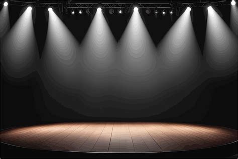 Premium Vector Blank Empty Concert Stage With Spotlights And Spotrays