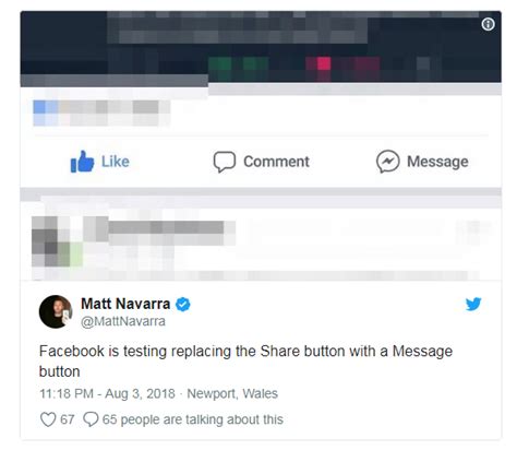 Facebook Might Just Replace The Share Button With A Message Button