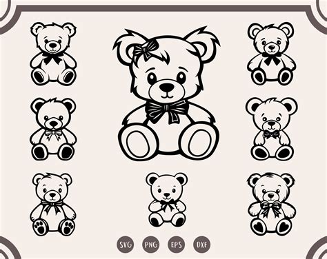 Teddy Bear Svg Teddy Bear Svg Bundle Teddy Bear Clipart Nursery Svg