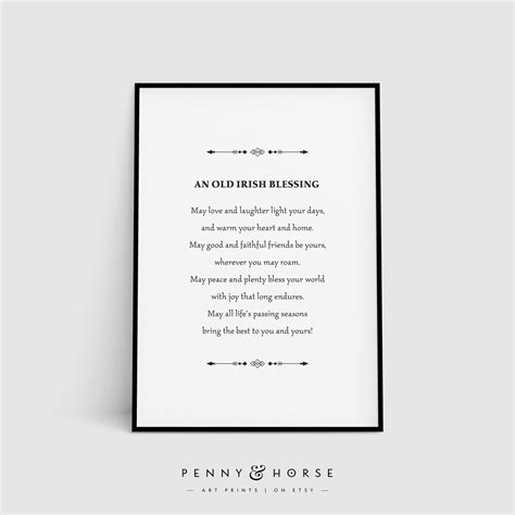 Old Irish Home Blessing Irish Prayer Art Irish Saying Wedding T