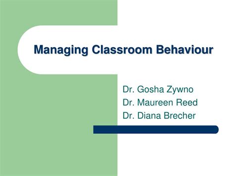 Ppt Managing Classroom Behaviour Powerpoint Presentation Free
