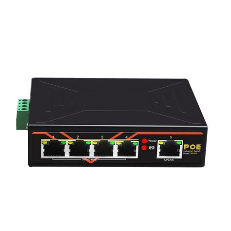 5 포트 Poe 스위치 10100mbps 산업용 등급 고속 이더넷 스위치 Din 레일 유형 네트워크 스위치 48v 65w 네트워킹