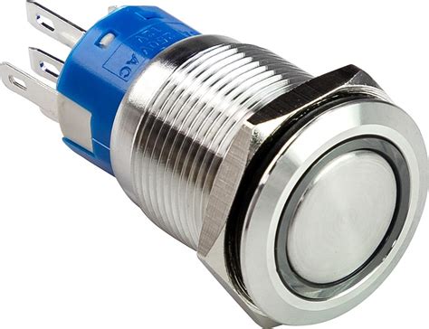Кнопка без фиксации подсветка синяя 12 В Код товара Pb4212tb Купить в интернет магазине