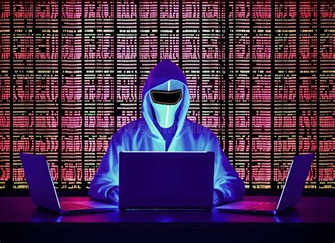 Hacker With Hoodie Concept Of Cybercrime Cyberattack Scammer Etc Ai Generated Stock