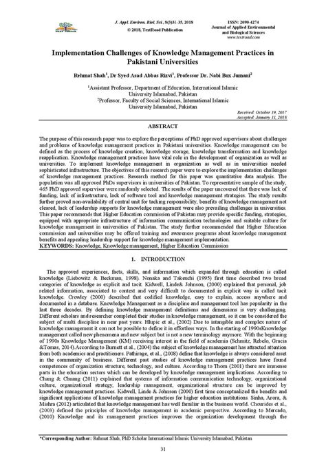 Pdf Implementation Challenges Of Knowledge Management Practices In