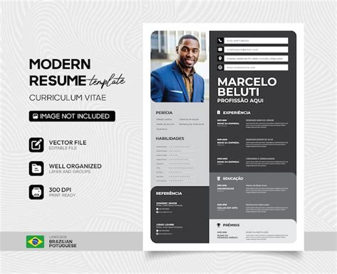 Шаблон оформления профессионального резюме на португальском языке