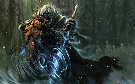 월드 오브 워크래프트 아서스 검 숲 에너지 Hd 배경 화면 Wallpaperbetter