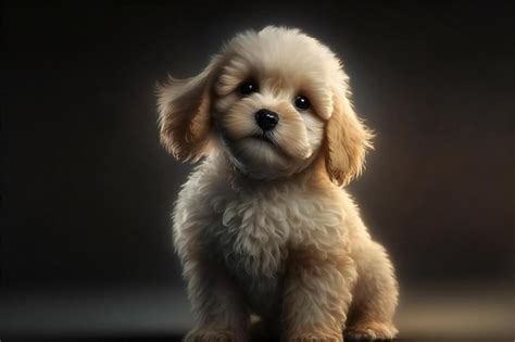 Premium Photo Cute Dog Portrait Digital Illustration Artwork Abstract