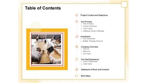 Marketing Automation Table Of Contents Inspiration Pdf