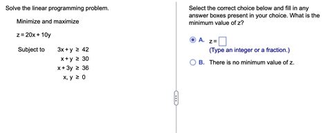 Solved Solve The Linear Programming Problem Minimize And