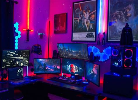 Desk Backlight LED Light Strip Ideas Gridfiti Video Game Rooms Video Game Room Star