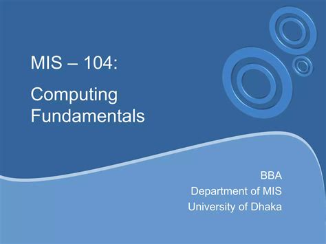 Introduction To Computer Lec 1 Orientation Ppt