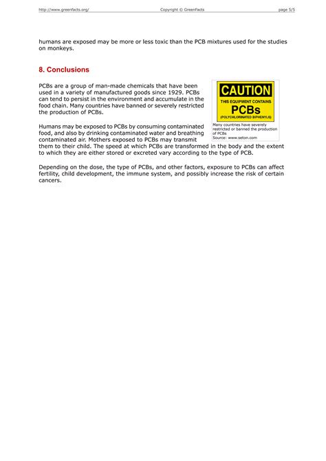 Pcbs Polychlorinated Biphenyls Pdf