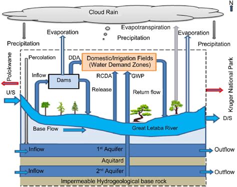 Schematized Conjunctive Water Use Conceptual Model Download Scientific Diagram
