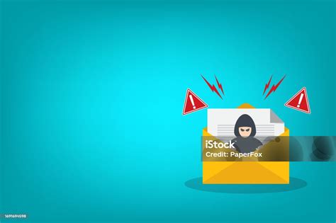 Email Data Phishing Cyber Thief Hide Inside Of A Email Hacking Concept Vector Illustration Stock