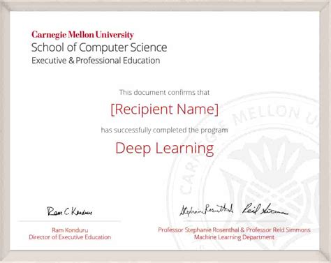 Deep Learning Online Course At Carnegie Mellon University SCS Exec Ed