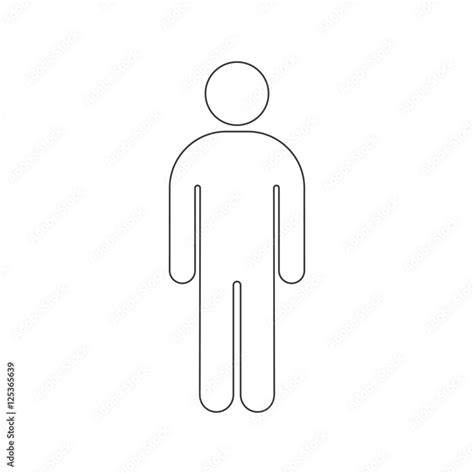 Man Outline Icon Vector Simple Illustration Isolated On White Stock