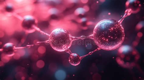 Exploring The Beauty Of Colorful Molecular Structures In Science Stock