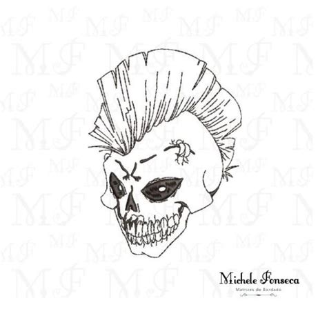 Matrizes De Bordado Caveira Pircing Michelle Fonseca Matrizes