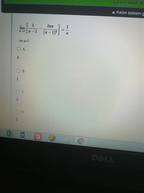 Solved Limx→1[x−11− X−1 2lnx] A1 Ise A A