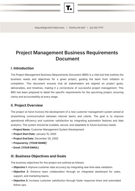 Free Functional Requirements Document Template To Edit Online
