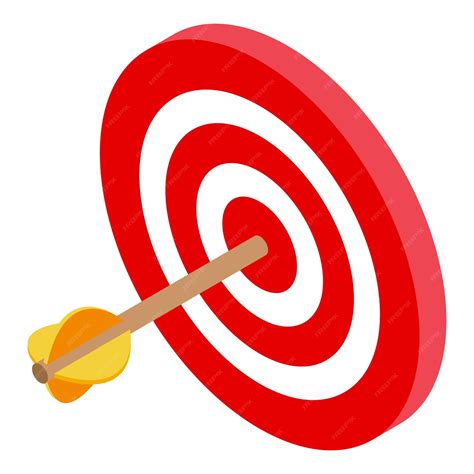 Premium Vector Yellow Arrow Hitting The Center Of A Red Target