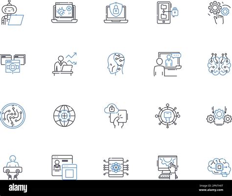 Access Point Line Icons Collection Wi Fi Connectivity Internet Signal Nerk Wireless