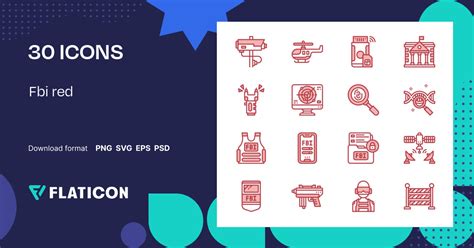 Fbi Red Icon Pack Color Lineal Color 30 Svg Icons