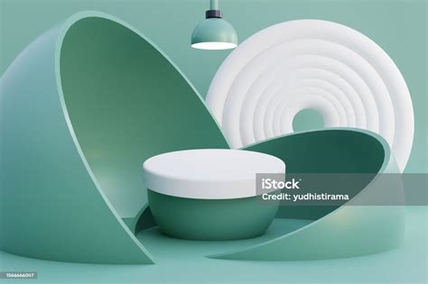 3d 배경 광택 제품은 기하학적 플랫폼이 있는 금속 연단 장면을 표시합니다 0명에 대한 스톡 사진 및 기타 이미지 0명 3