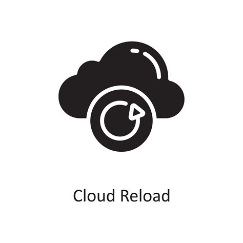 Cloud Reload Vector Solid Icon Design Illustration Cloud Computing