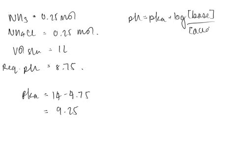 solved a 1 0 l buffer solution initially contains 0 25 mol of nh3 anc