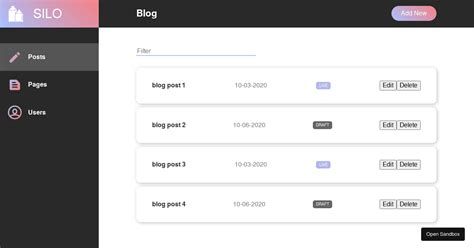 Node Cms React Codesandbox