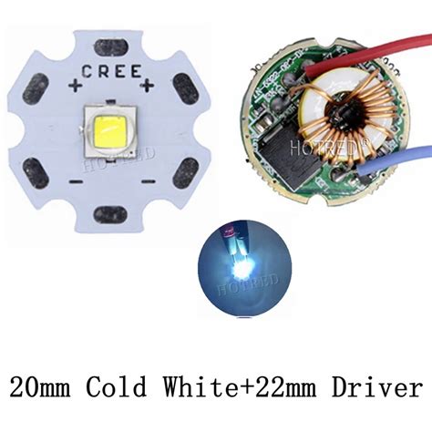 Cree Xml Led T6 U2 10w Led Emitter 20mm Aluminum Pcb Input 12v Led Driver Light Bulbs Home And Garden