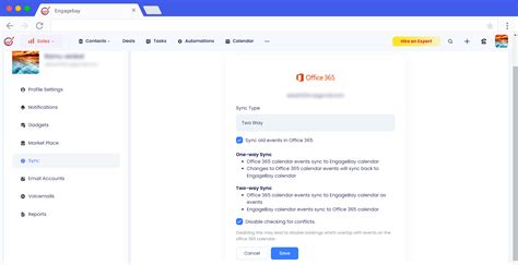 Engagebay Office 365 Calendar Events Integration