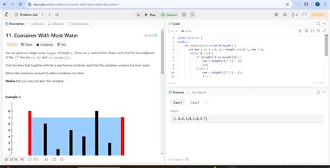 leetcode 1 array — container with most water by ramanaya k oct