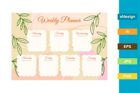 Weekly Schedule Template Graphic By Semu Creative Creative Fabrica