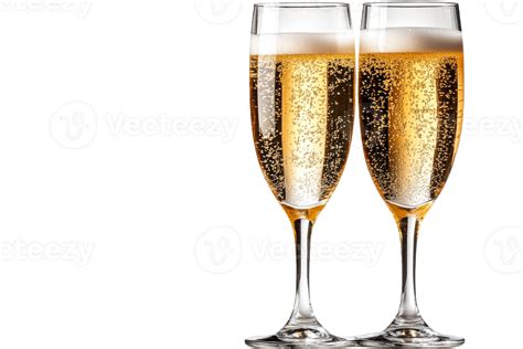 Champagne Glasses On White Celebrating 58038187 Png