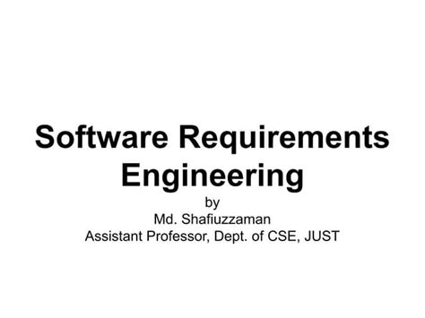 Software Requirements Engineering Ppt